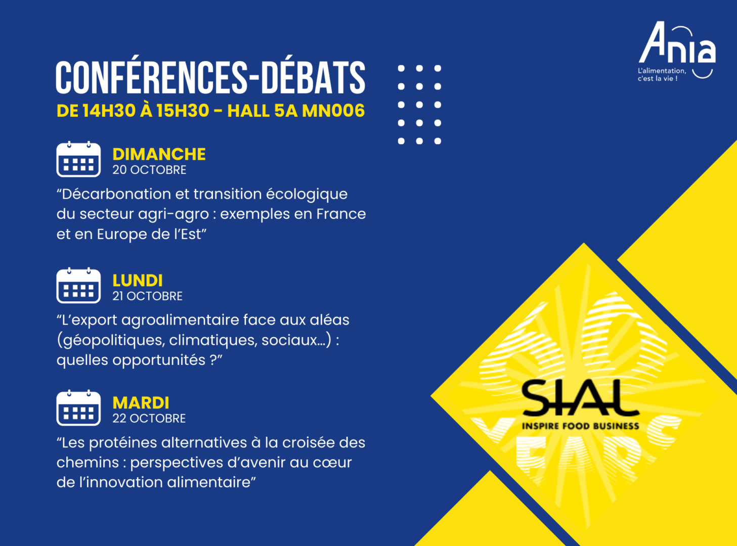 SIAL 2024 - Programme des conférences - ANIA