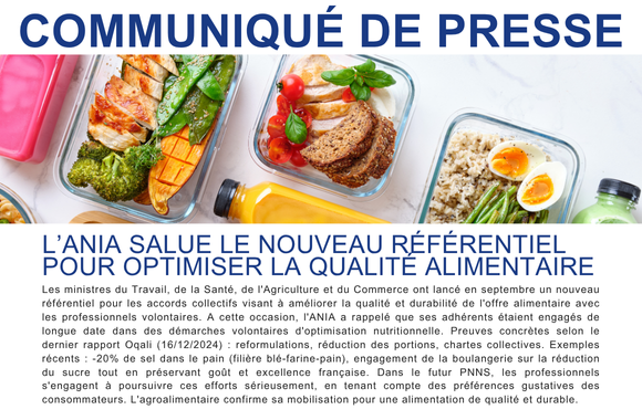 L’ANIA salue le nouveau référentiel pour optimiser la qualité ...